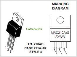 Triac 10 A 600 V TO220 MAC210A8FP switch electrónico de corriente ...