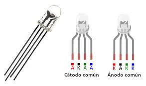 LED 10 mm Ultra Brillante RGB 4 Pines Cátodo Común semiconductor ...